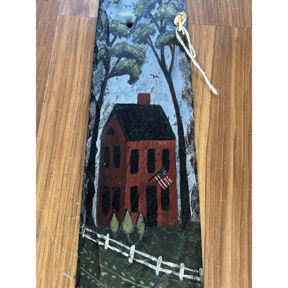 Evergreen | Accents | Hand Painted Slate Wall Decor School House Design ...
